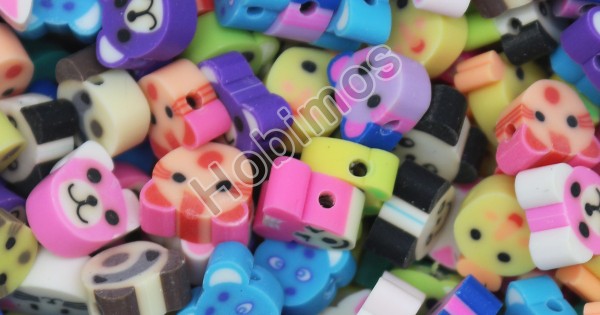 50 Adet Fimo Karışık Hayvan Figür Boncuk, Takı Yapım Boncuğu